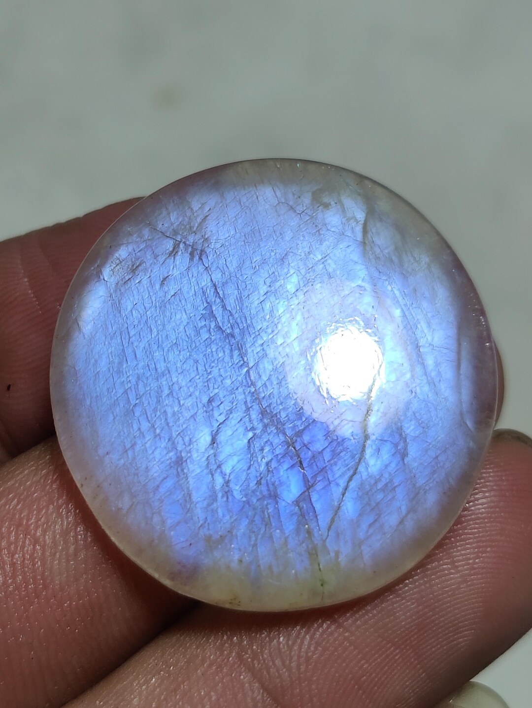 African Moonstone Stones Hand Polished Gemstone, Blue Flashy Natural ...