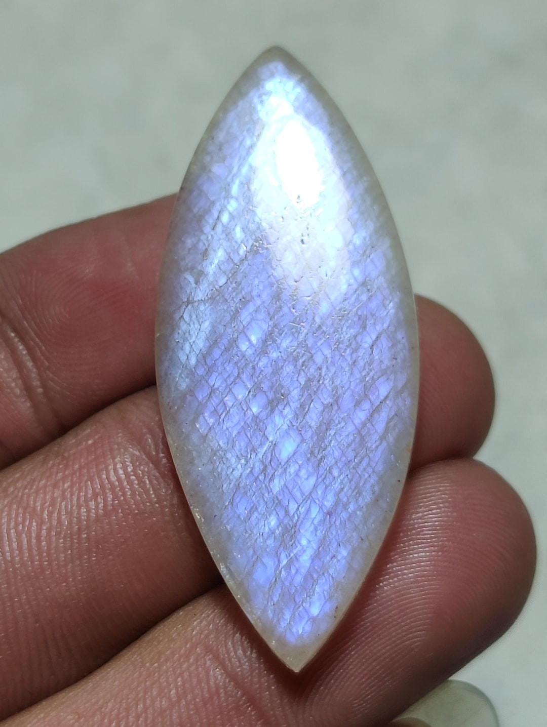 Flashy Blue African Moonstone Marquis Cabochon - Natural Hand Polished ...