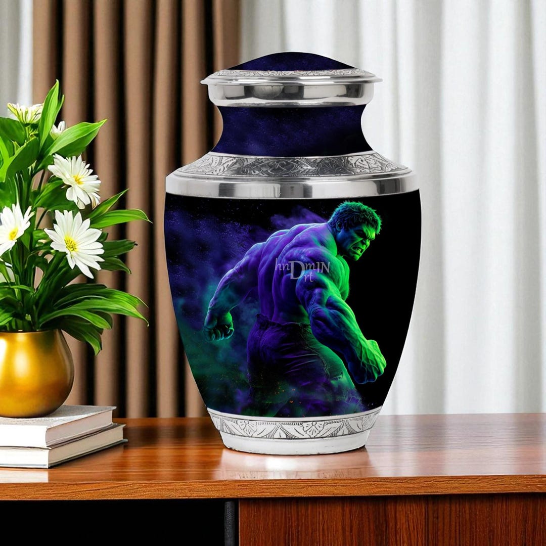 Superhero Cremation Urn Green Hero Urn for Ashes Unique Tribute Urn for ...