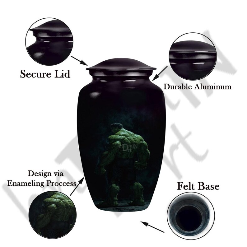Superhero Cremation Urn Green Hero Urn for Ashes Unique Tribute Urn for ...