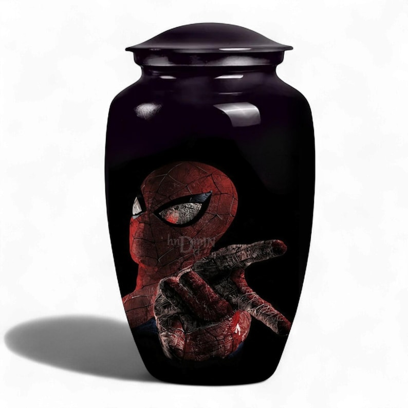 Superhero Cremation Urn Red and Blue Hero Urn for Ashes Unique Tribute ...