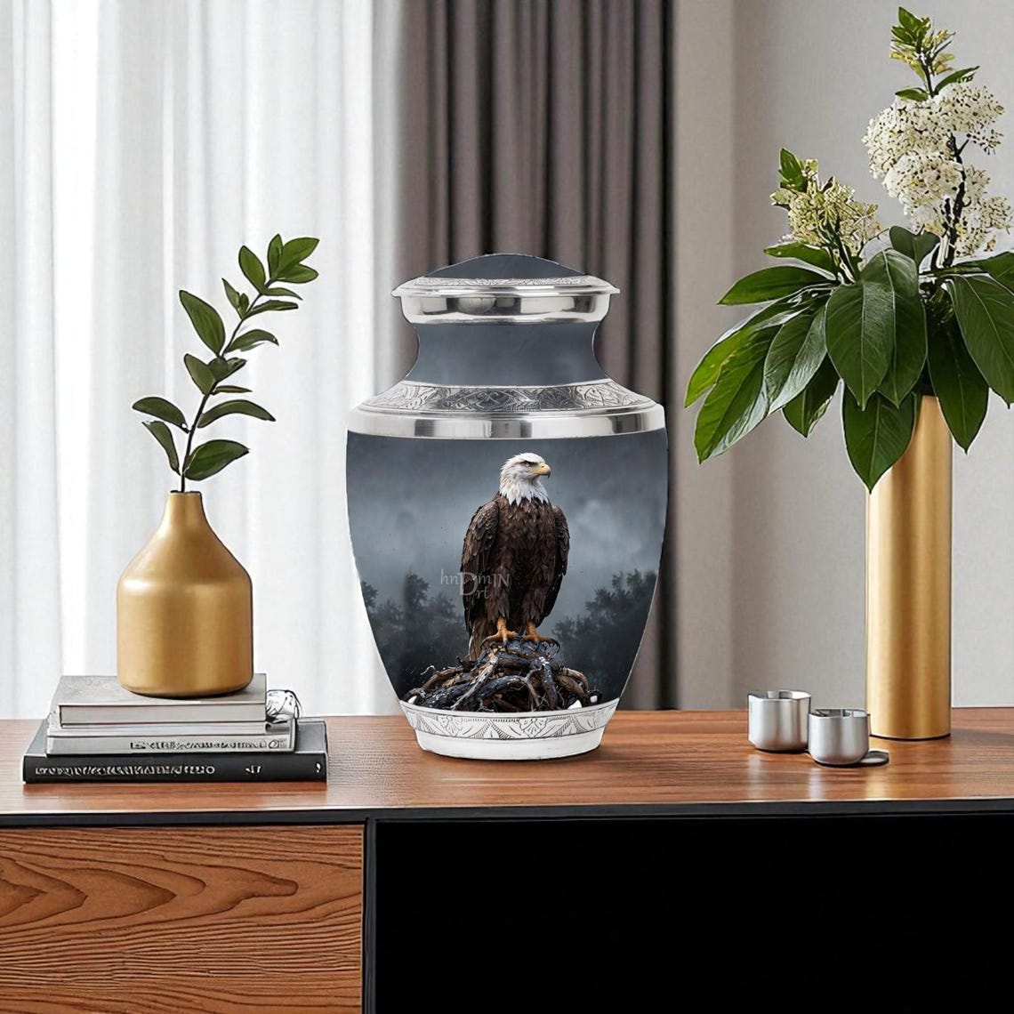 Bald Eagle Cremation Urn for Ashes Wildlife Memorial Urn Handcrafted ...