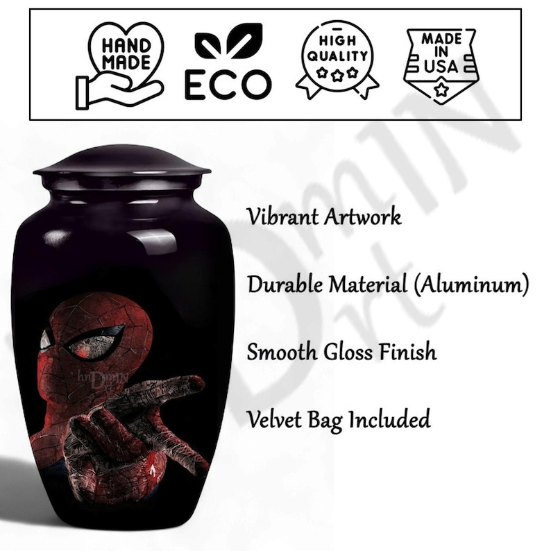 Superhero Cremation Urn Red and Blue Hero Urn for Ashes Unique Tribute ...