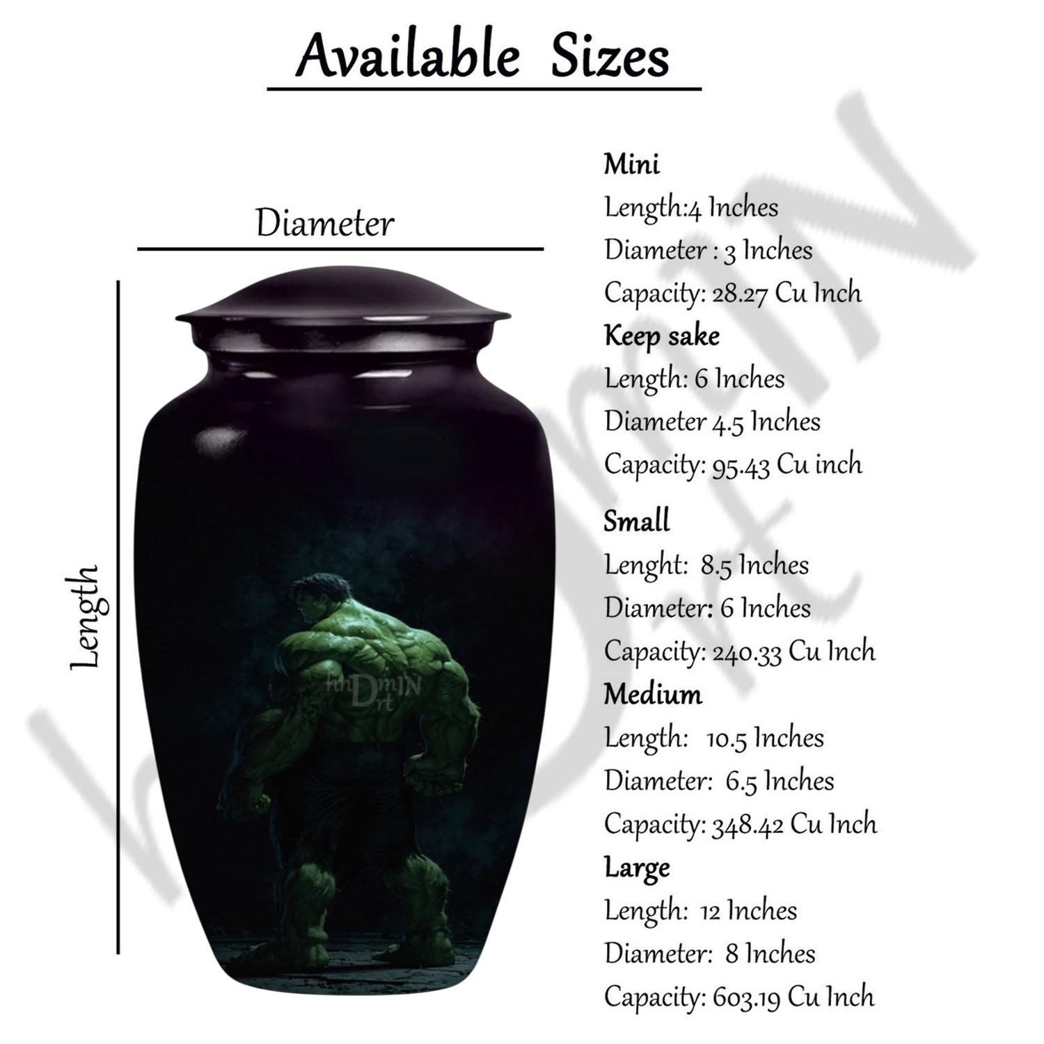 Superhero Cremation Urn Green Hero Urn for Ashes Unique Tribute Urn for ...