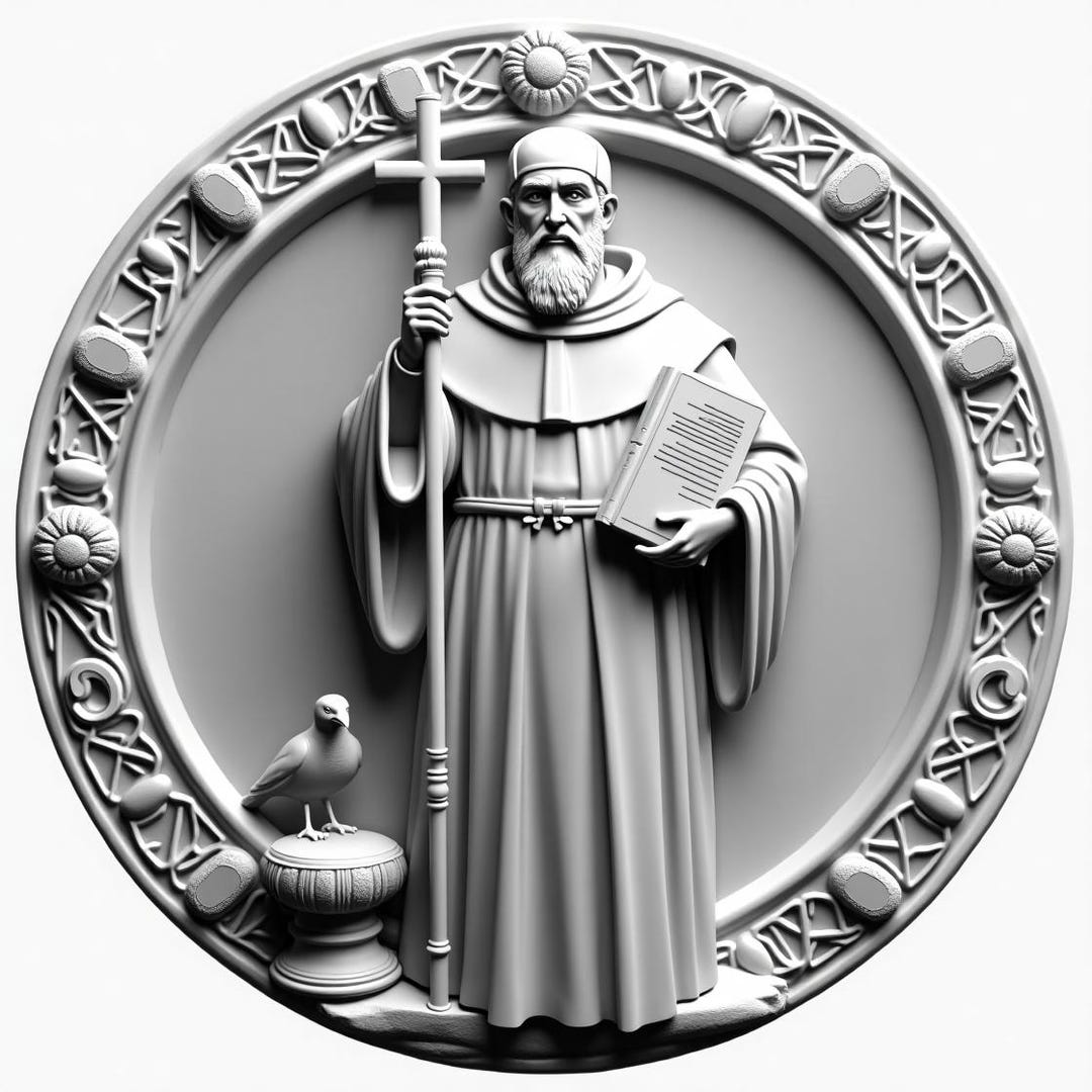 St. Benedict Depth Map Coin Digital File for Fiber Laser Engraving - Etsy