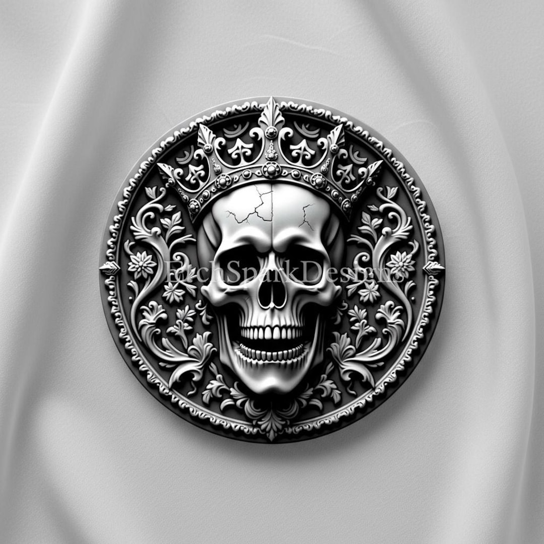 Crowned Skull Depth Map Digital Download - Includes Lightburn File! - Etsy