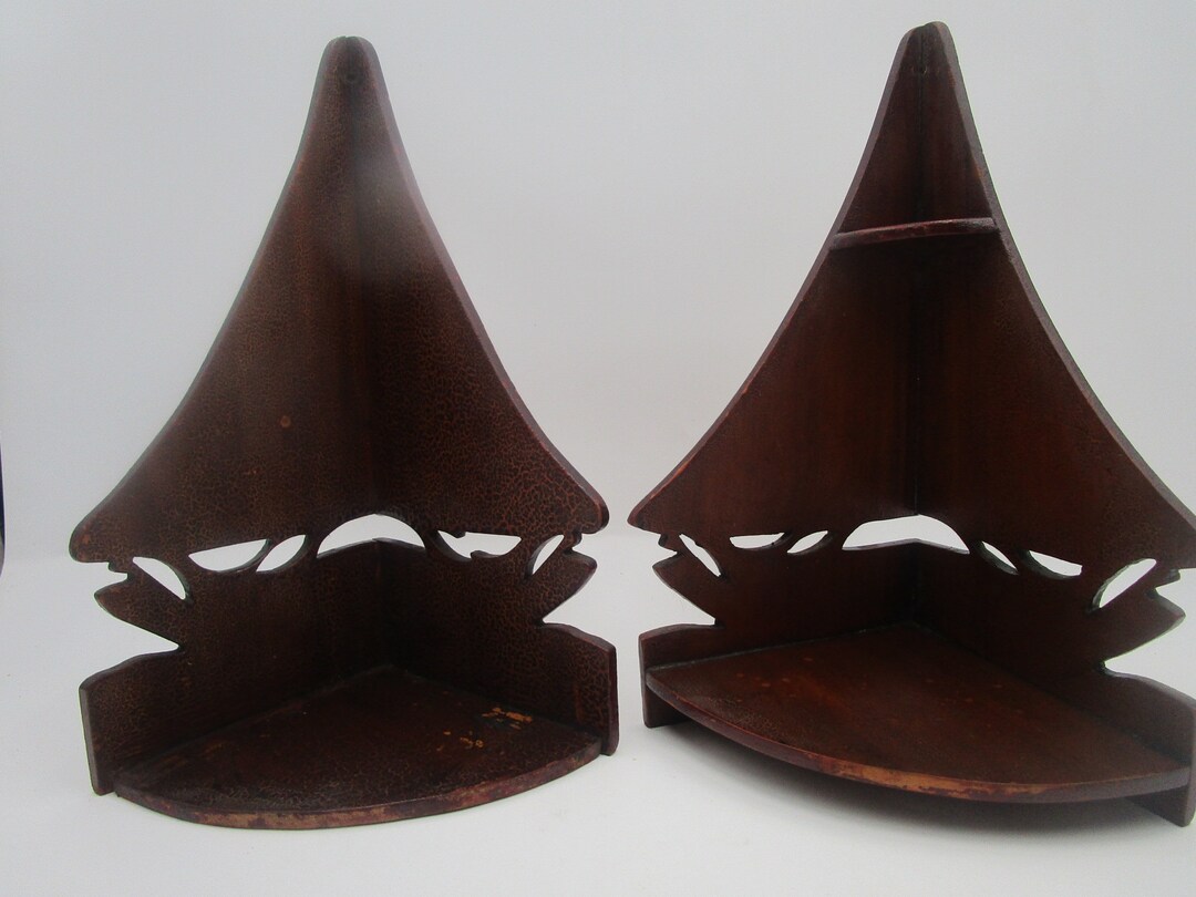 Antique Wood Corner Nic Nac Shelves Nautical Theme 13 - Etsy