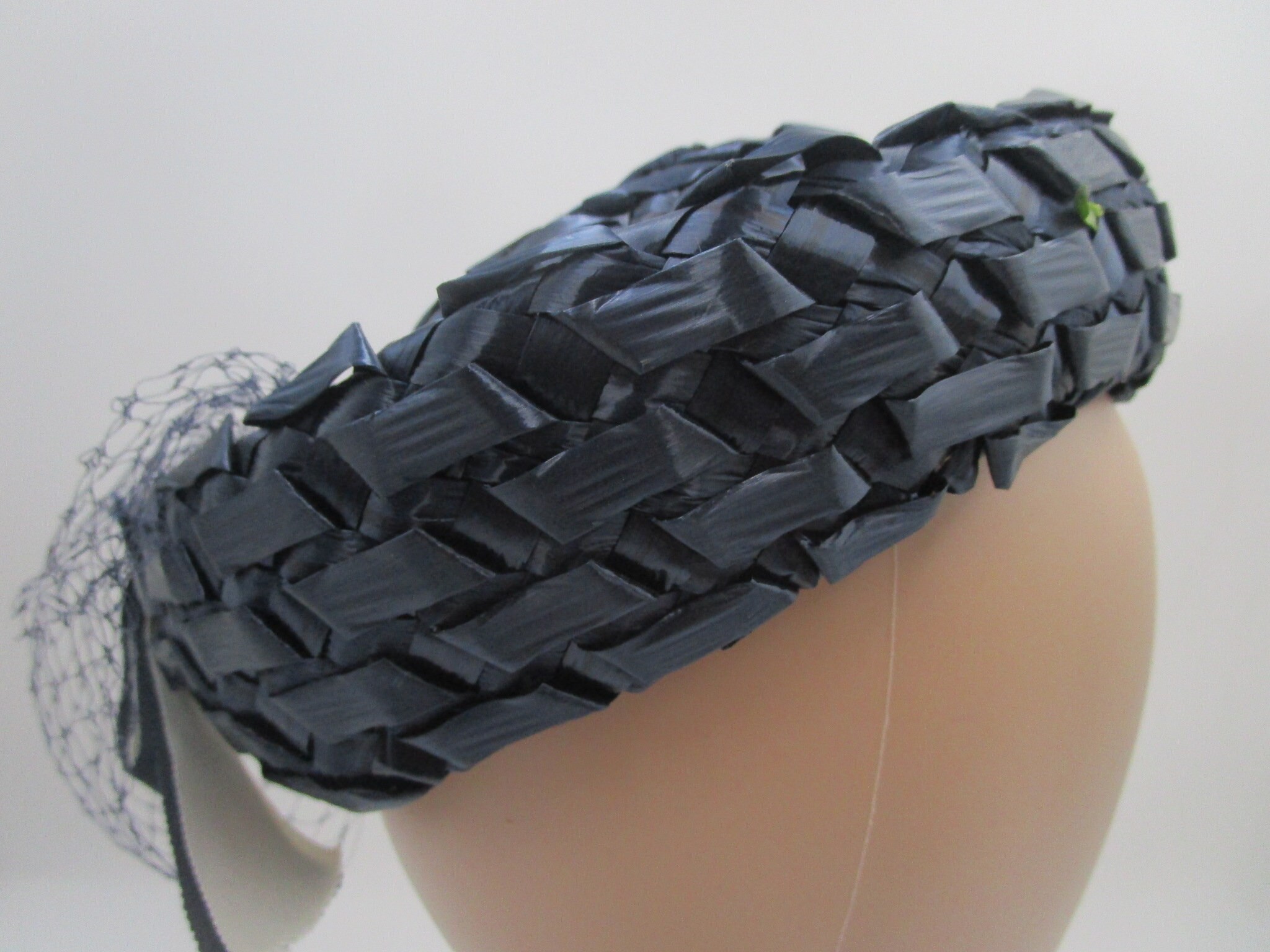 Vintage 50's Aunt Bea Style Woven Straw With Veil Hat - Etsy