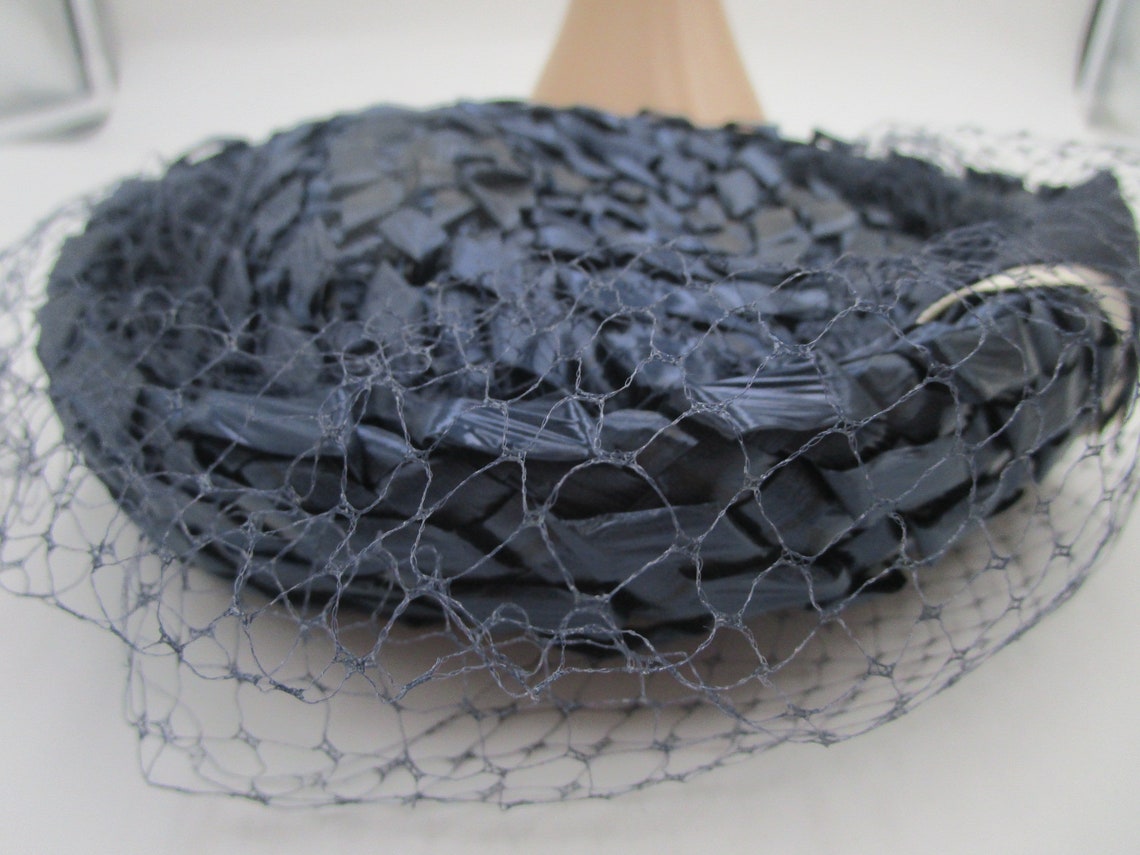 Vintage 50's Aunt Bea Style Woven Straw With Veil Hat - Etsy