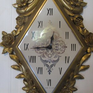 Vintage Syroco Wall Clock 1969 Gold W/ Bowtie Working & USA Made - Etsy