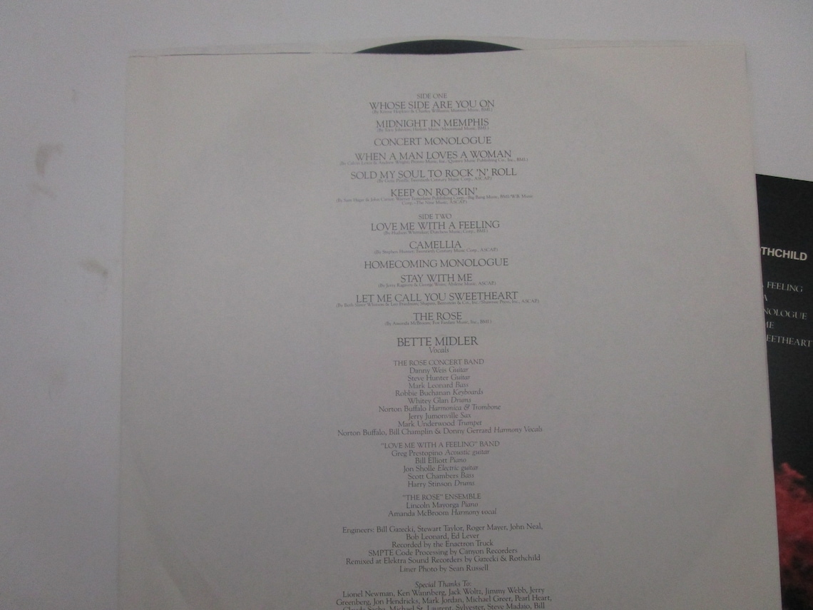 Bette Midler the Rose Soundtrack Album Vinyl 1979 - Etsy