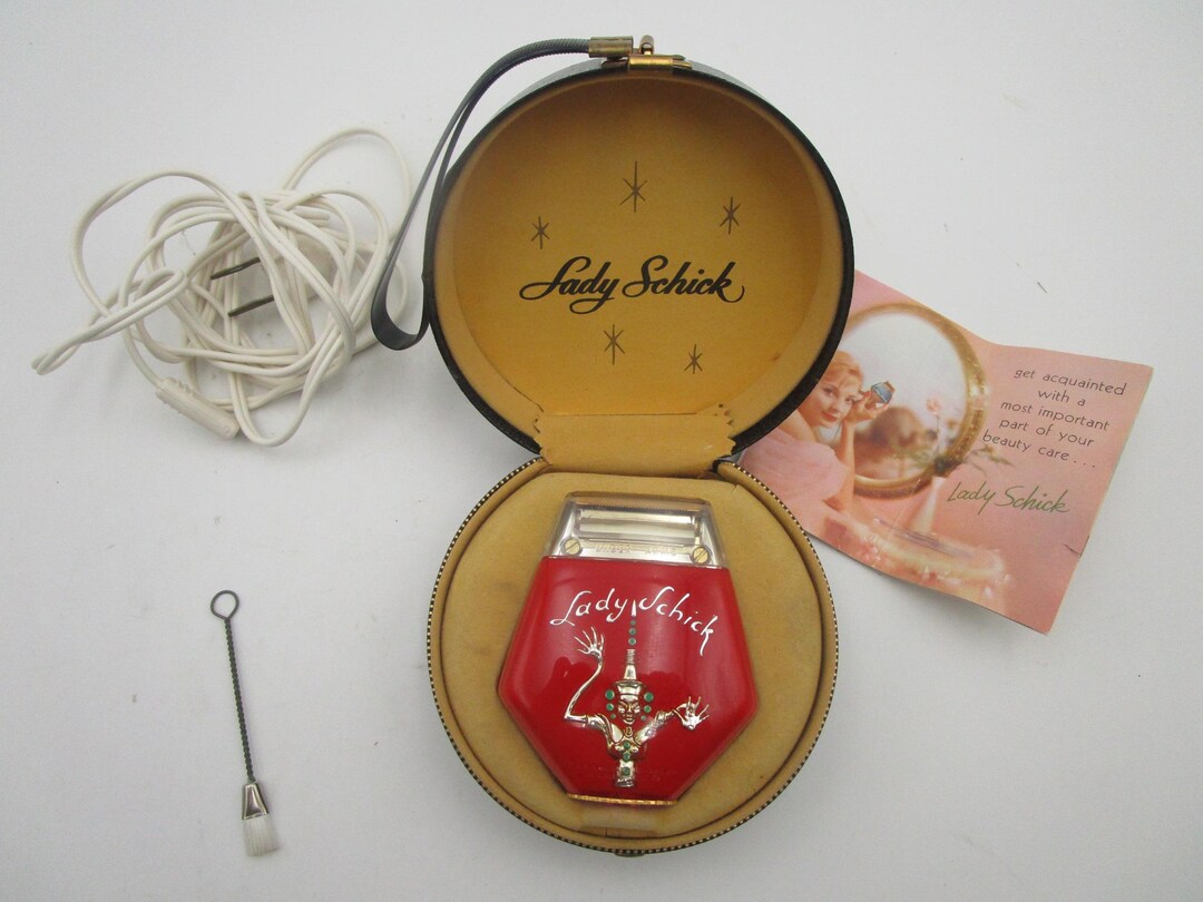 Vintage Lady Schick Electric Razor Red With Black Carrying Case 1950s ...