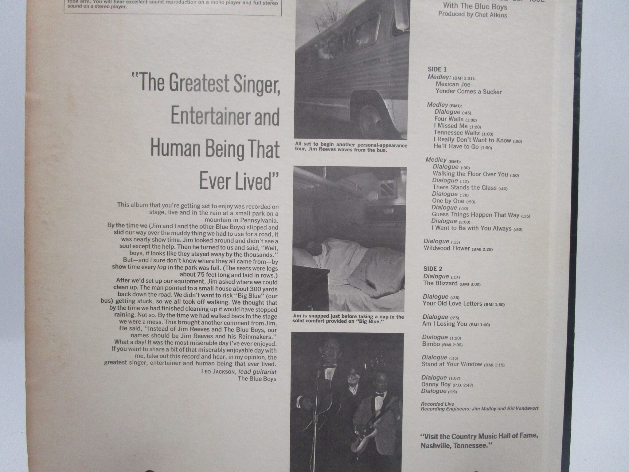 Vintage Jim Reeves on Stage Country Music Vinyl Album 1968 - Etsy