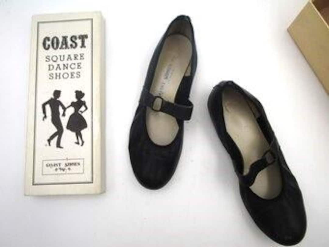 Vintage Coast Square Dance Shoes Size 7M Black Leather Dancing Shoes - Etsy