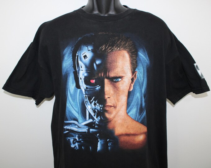 90s Arnold Schwarzenegger Terminator 2 T2 Vintage T-shirt Black ...