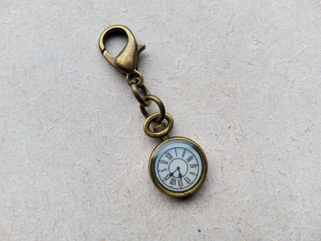 Antique Clock Vintage Style Clip on Charm With Lobster Clasp ...