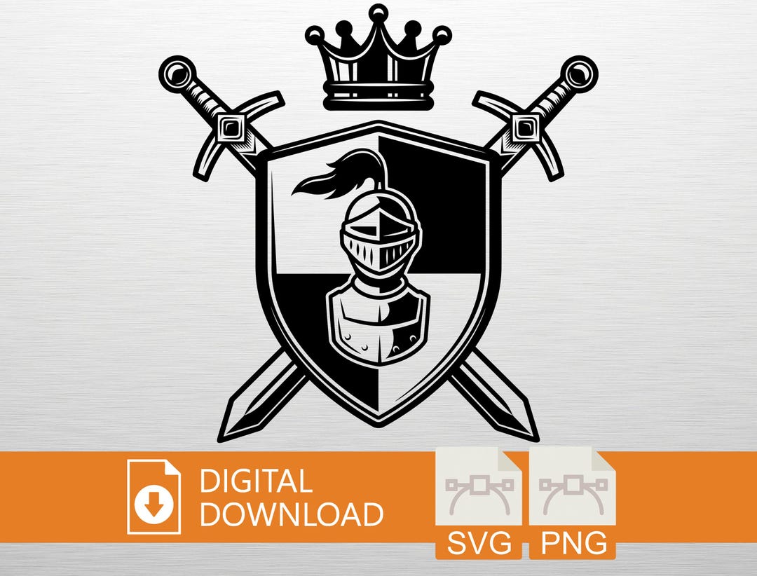 Knight Shield SVG PNG Digital Download - Royal Crest, Cricut Craft File ...