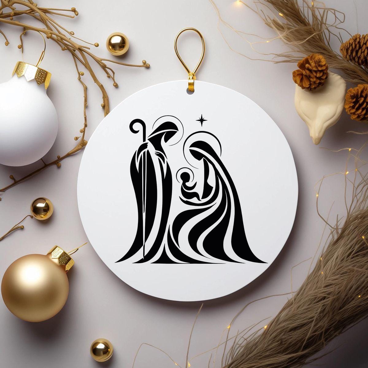 Holy Family Silhouette SVG PNG Digital Download - Nativity Scene ...