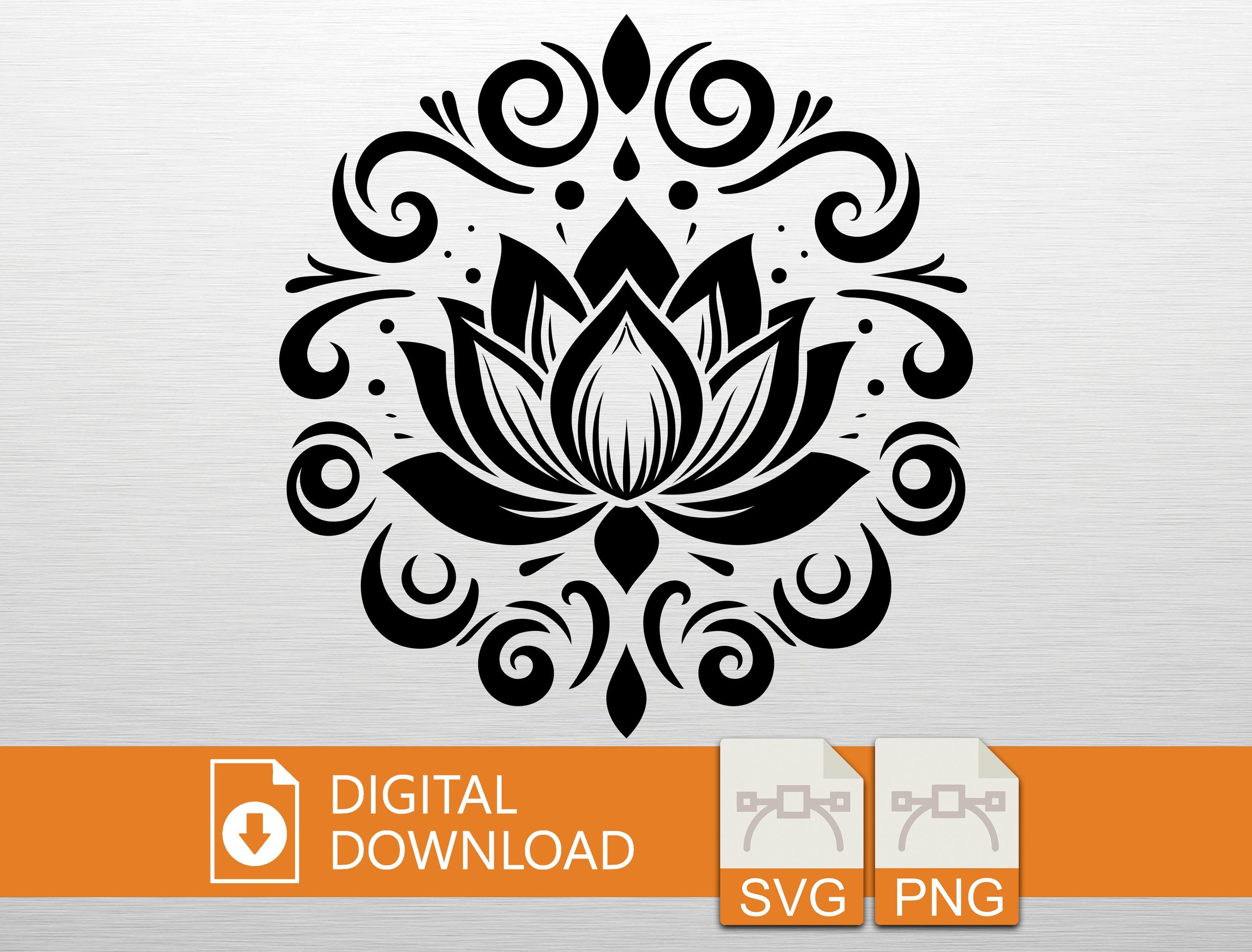 Lotus SVG PNG Digital Download, Floral Clipart, Cricut File, T-shirt ...