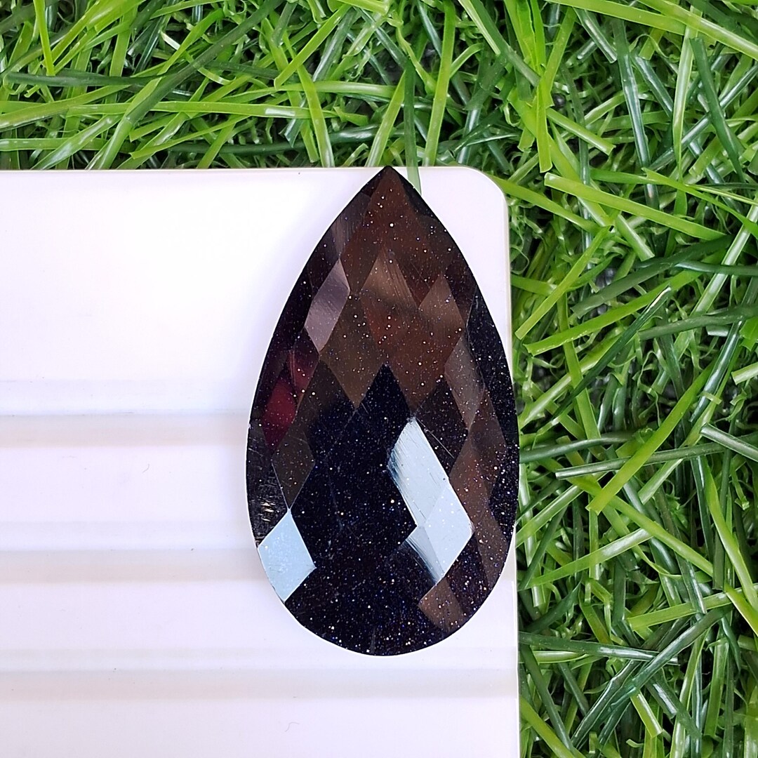 Unique Blue Goldstone Pear Shape Briolette Cut Gemstone Size 32x18x7 MM ...