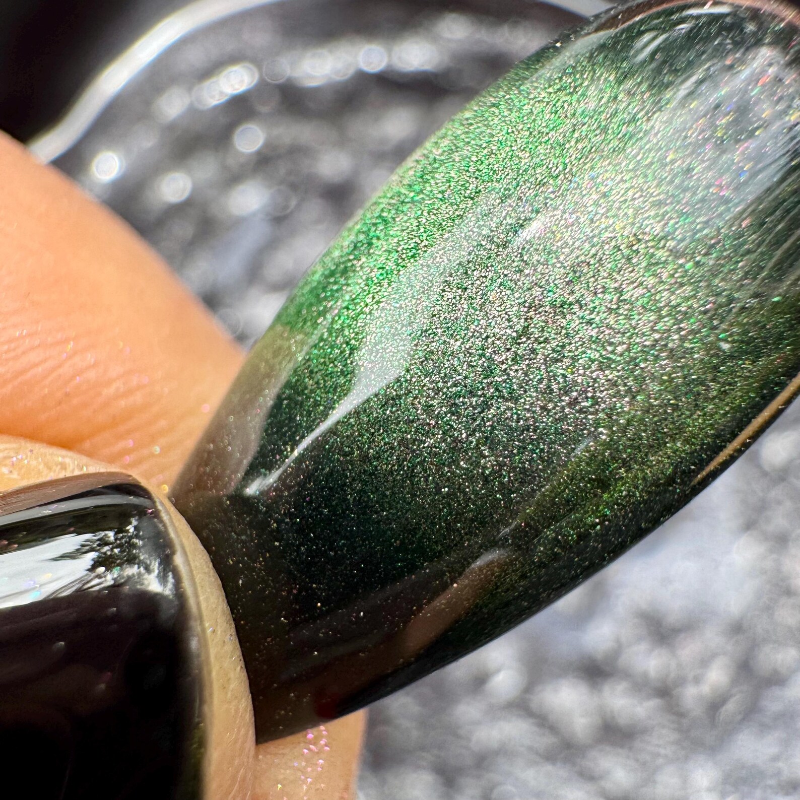 Magnetic Cat Eye Nail Powder | Aurora Green Powder | Forest Green ...