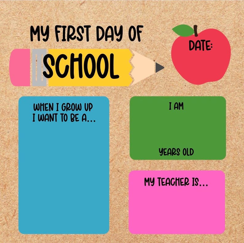 First Day of School Banner Template | DIY Back to School Sign ...