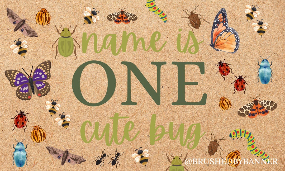 ONE CUTE BUG Banner Template - Etsy