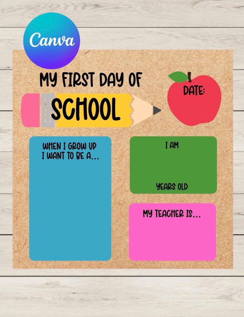First Day of School Banner Template | DIY Back to School Sign ...