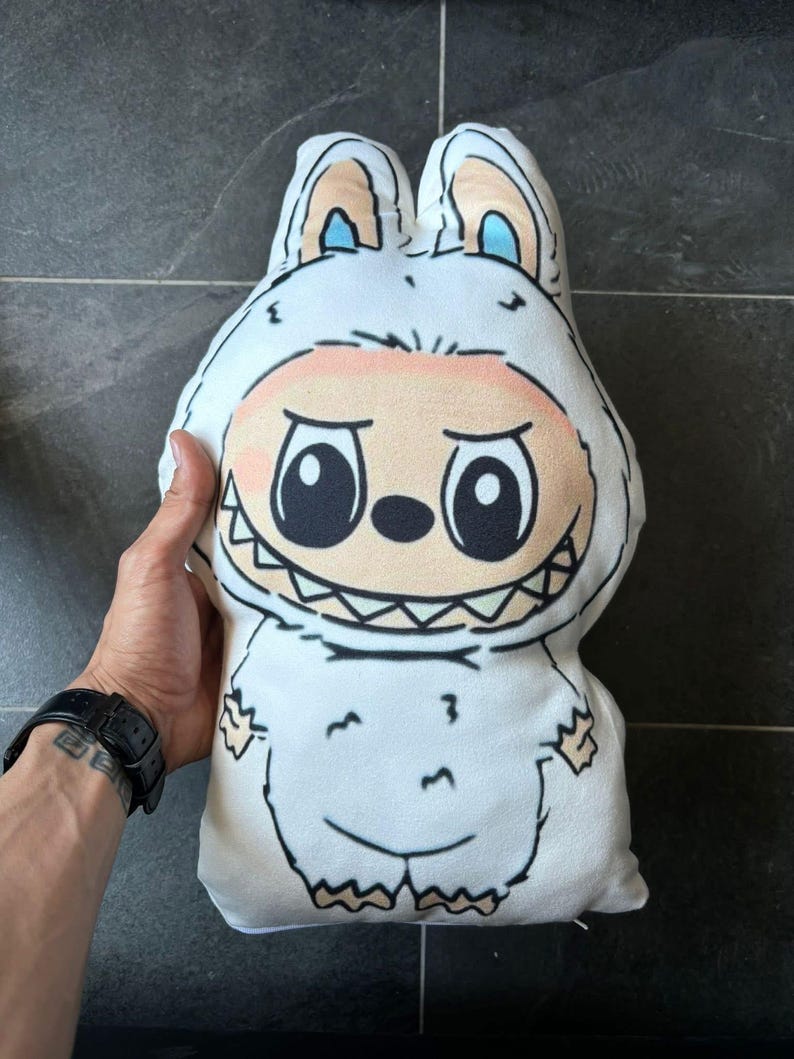 Labubu Plush Pillow Cute Kawaii Character Cushion Soft Decorative Throw ...