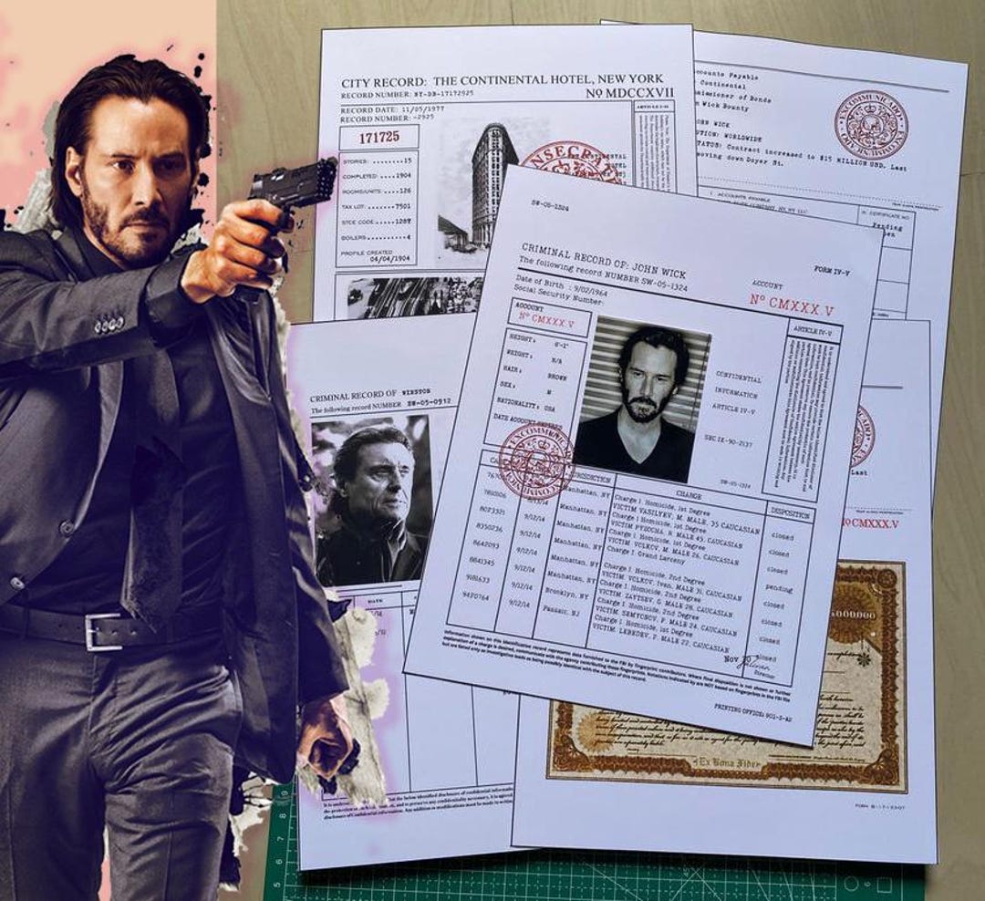 Replica Excommunicado John Wick Contract Documents the Continental ...