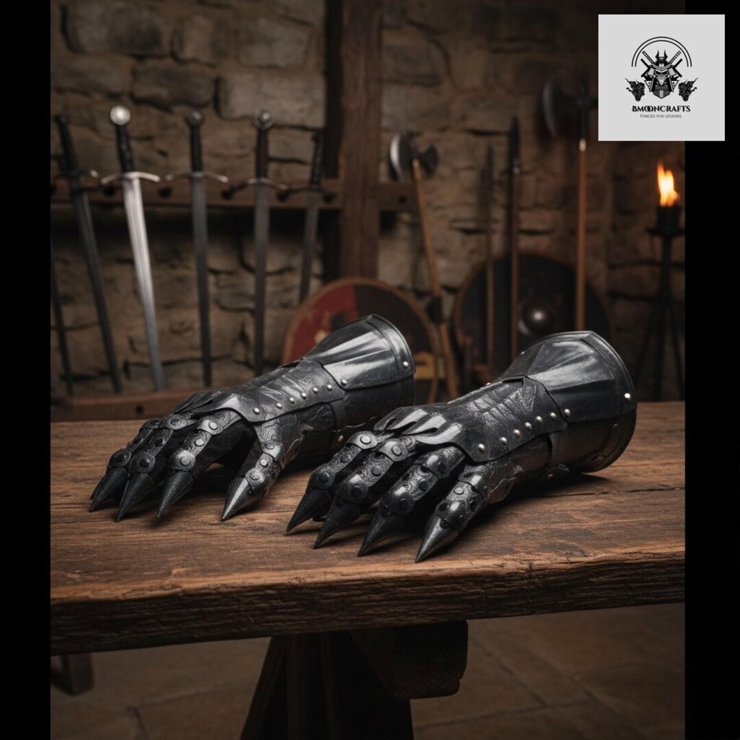 Wearable Nazgul Gauntlets | Steel Sauron Armor Gloves | Spiked Witch ...