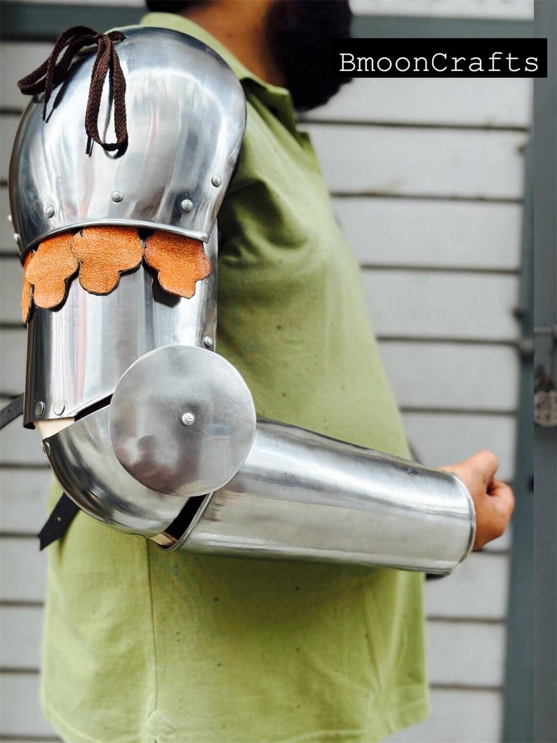 Medieval Full Arm Armor Set | Steel Pauldrons With Elbows and Vambraces ...