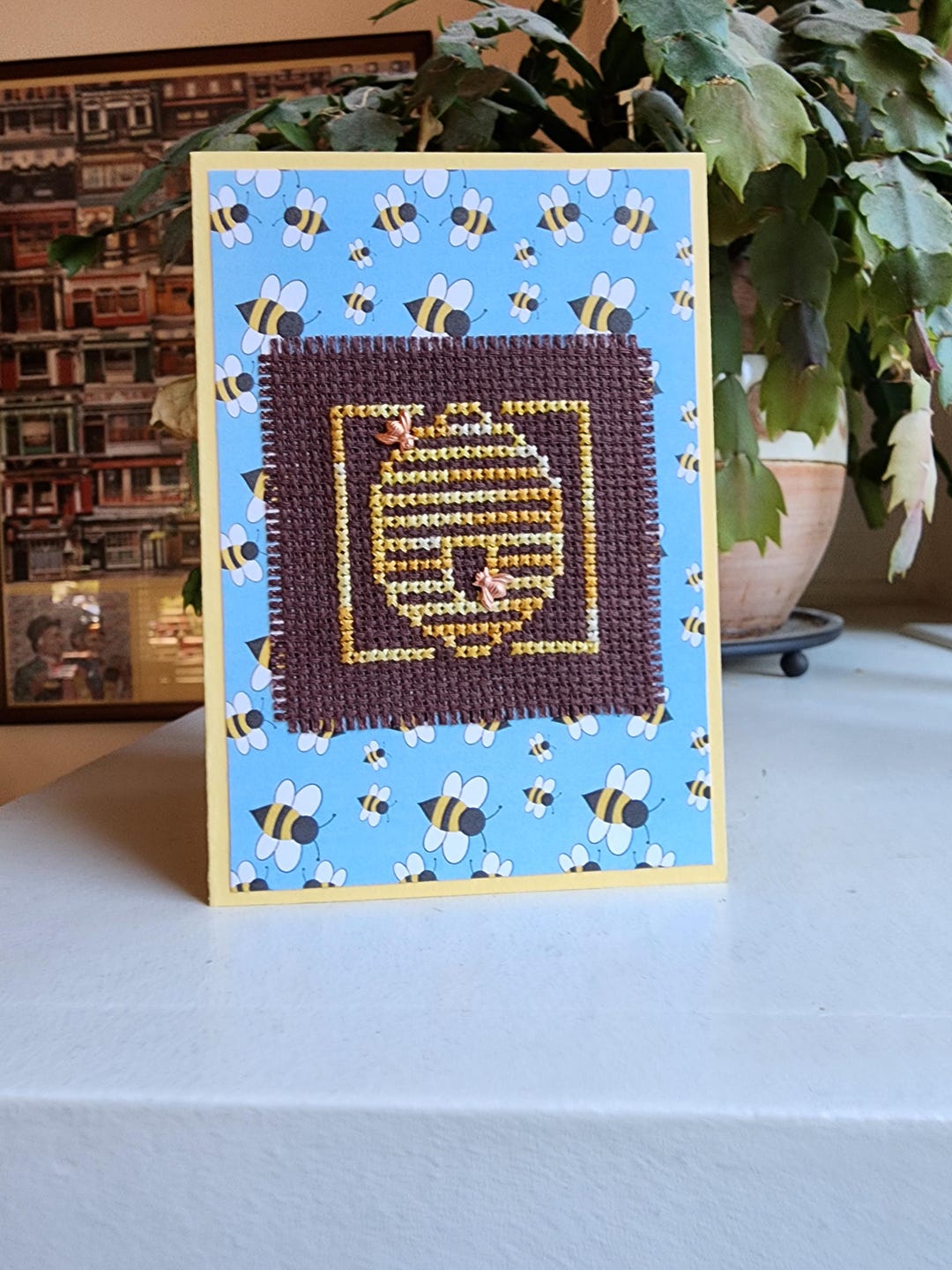 Simple Greetings, Busy Bees, Hand Stitched Greeting Card - Etsy