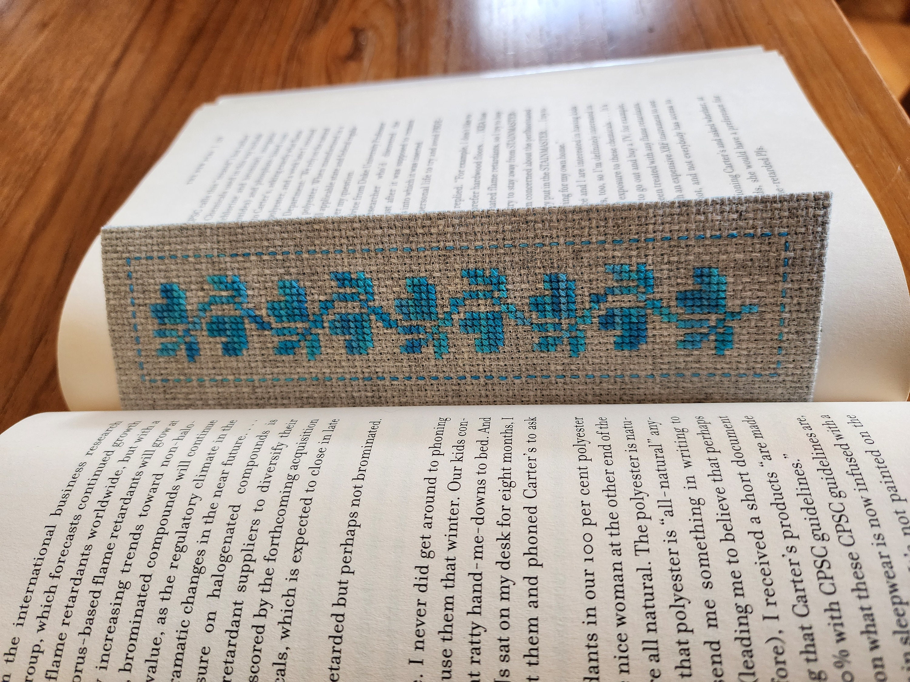 Blue Variegated Vine, Hand Stitched Bookmark - Etsy