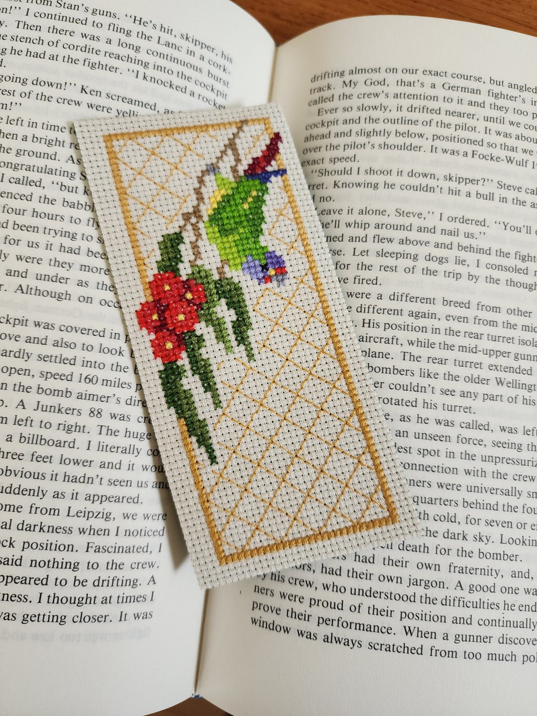 Colorful Parrot, Hand Stitched Bookmark - Etsy