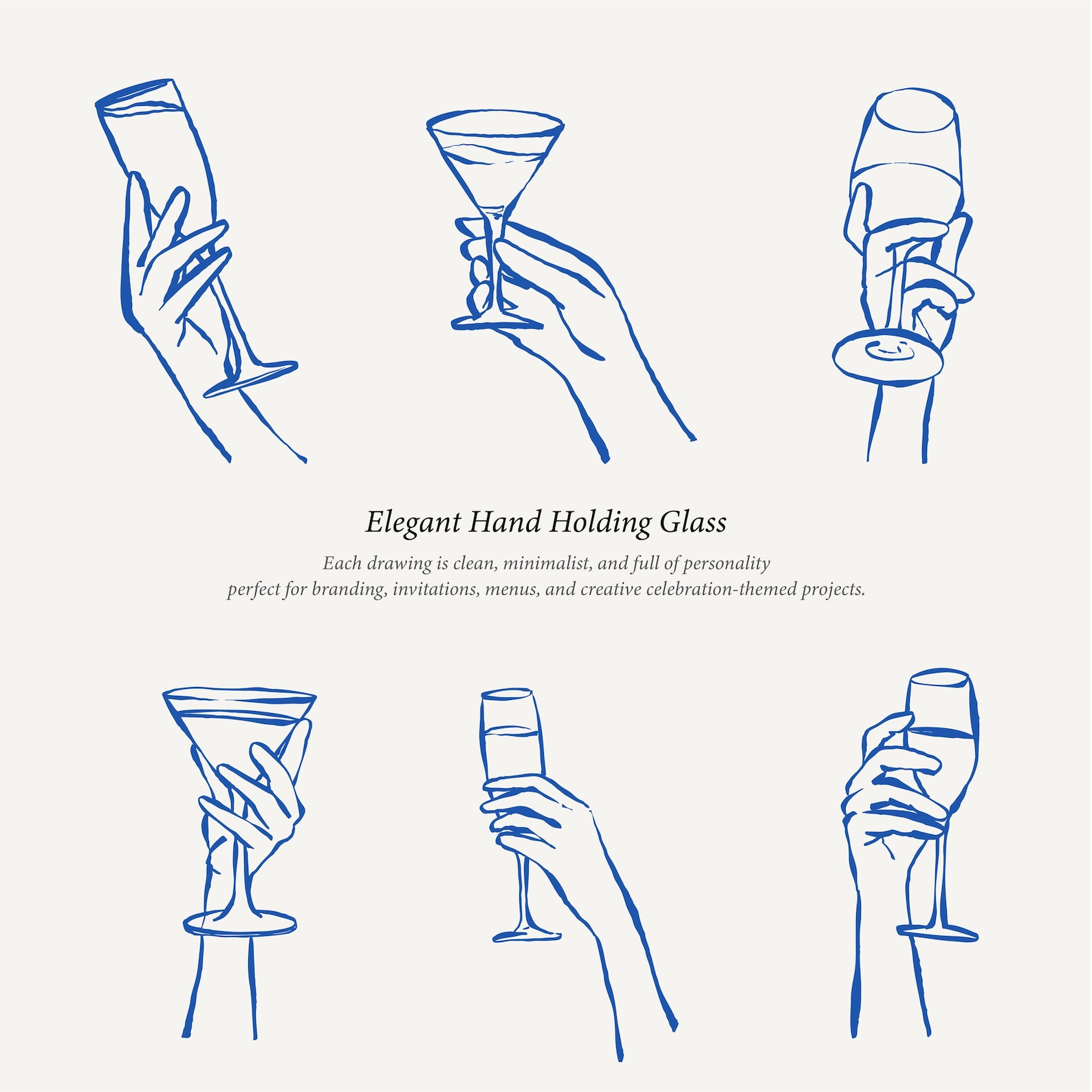 Cheers Clipart Bundle | Hand Drawn Drink Glass Illustrations | Line Art ...