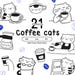 Coffee Cats Collection – Whimsical Hand-drawn Cafe Clipart, Coffee and ...