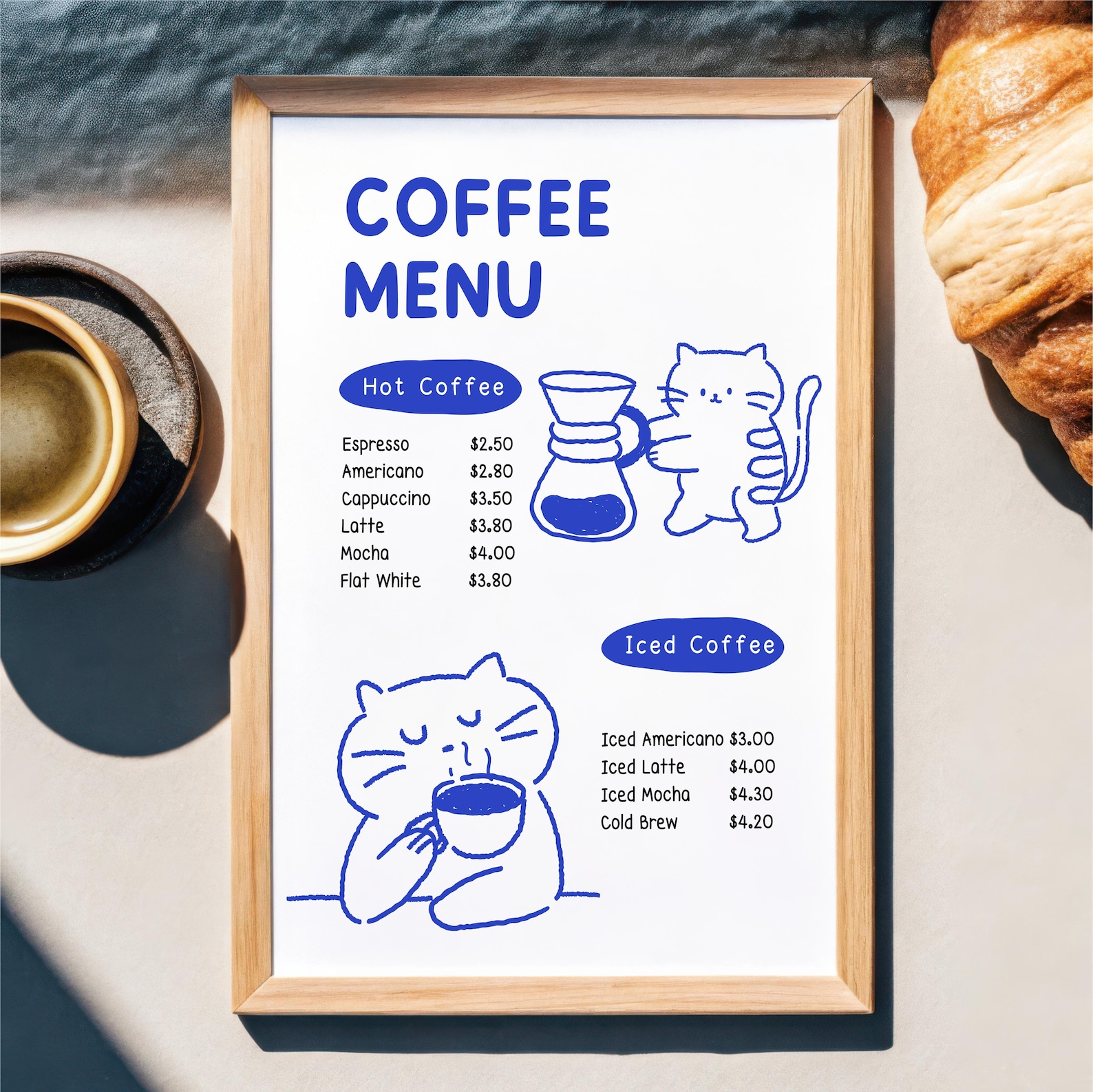 Coffee Cats Collection – Whimsical Hand-drawn Cafe Clipart, Coffee and ...