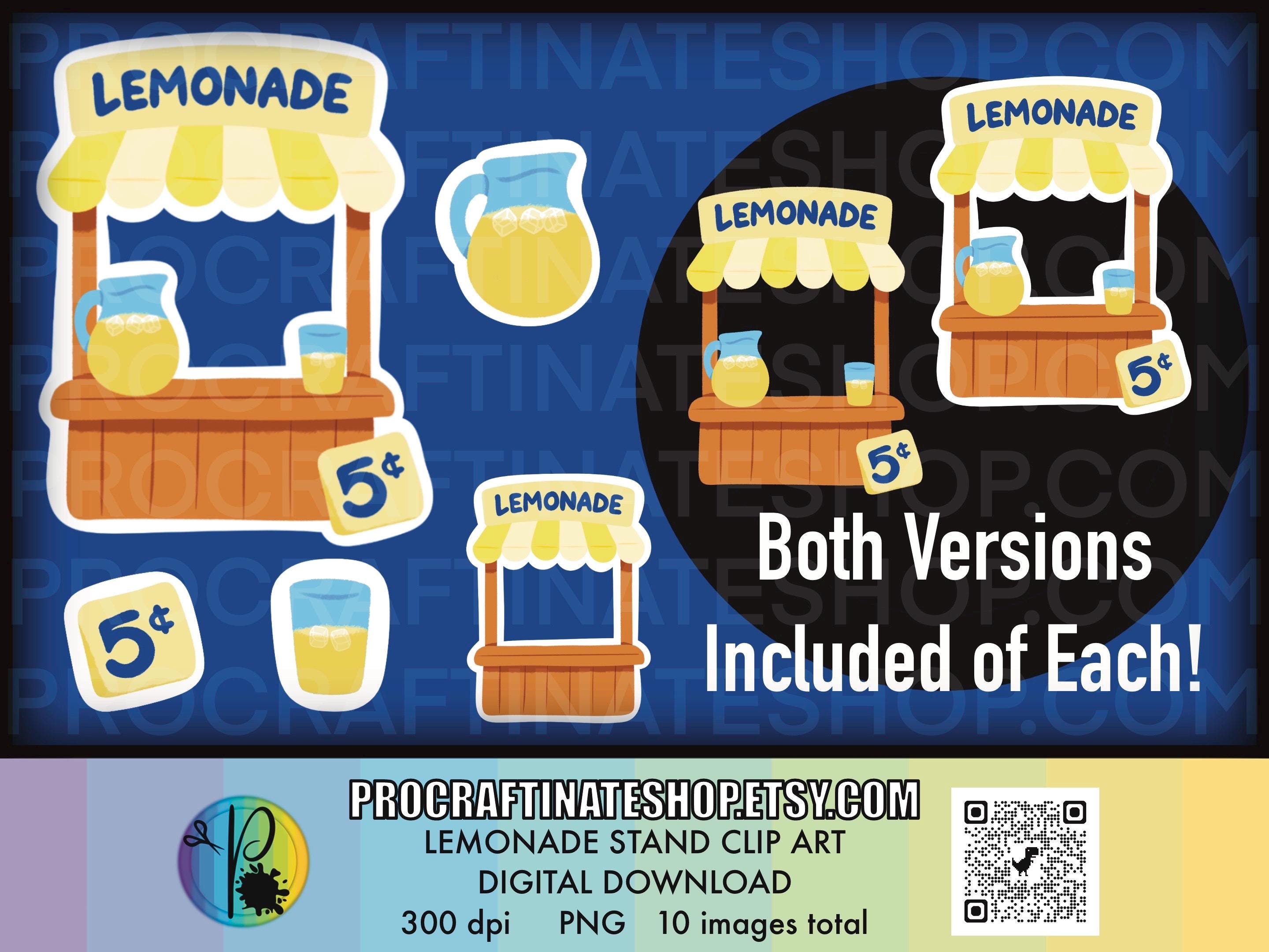 Lemonade Stand Clip Art Pack - Digital Download - PNG Clipart ...