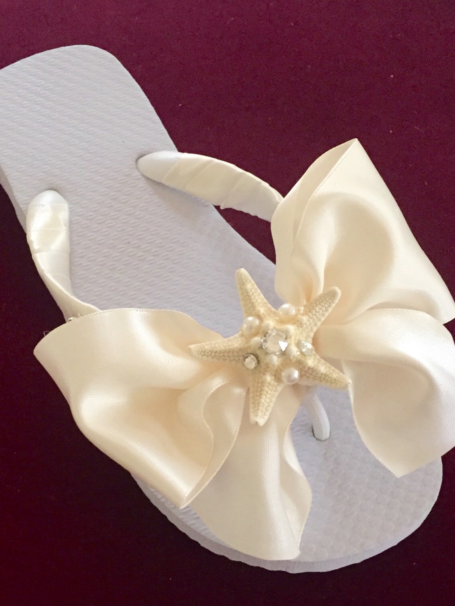 Beach Bridal Flip Flops Wedges-real Starfish Flip Flops - Etsy