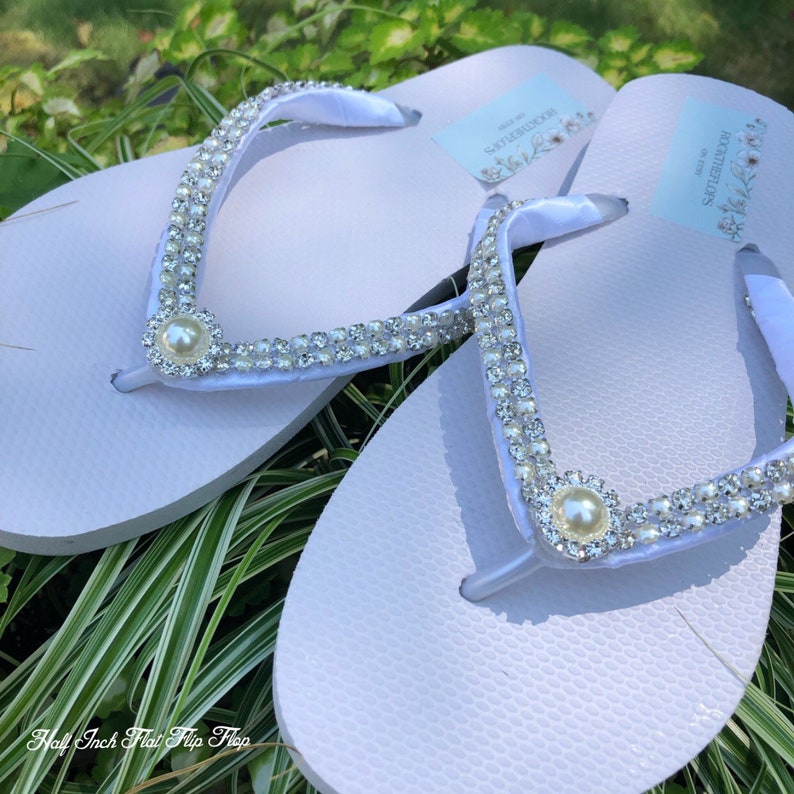 I'm Getting Married. Bridal Flip Flops. Ceremony Wedding Shoes. Wedged ...