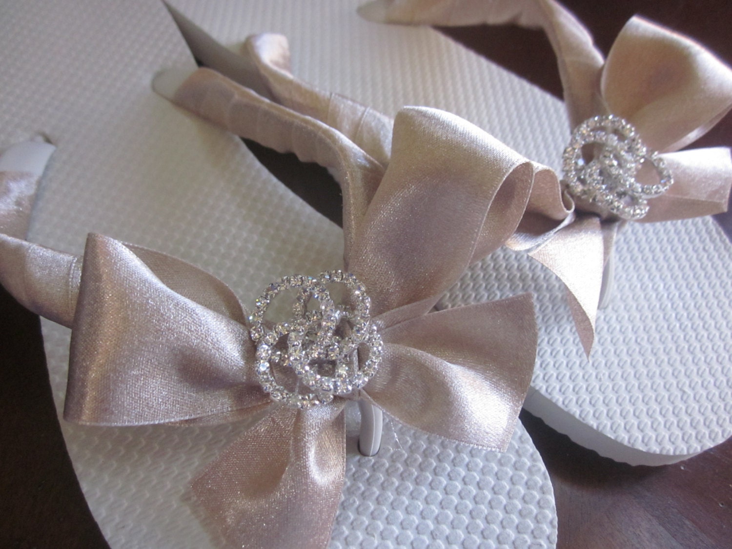 Bridal Flip Flops/wedges.wedding Flip Flops. Bride Shoes. - Etsy