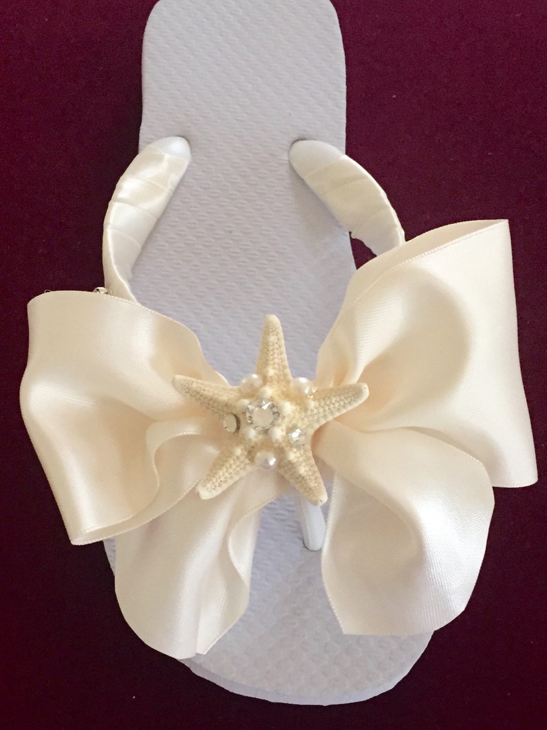 Beach Bridal Flip Flops Wedges-REAL Starfish Flip Flops | Etsy