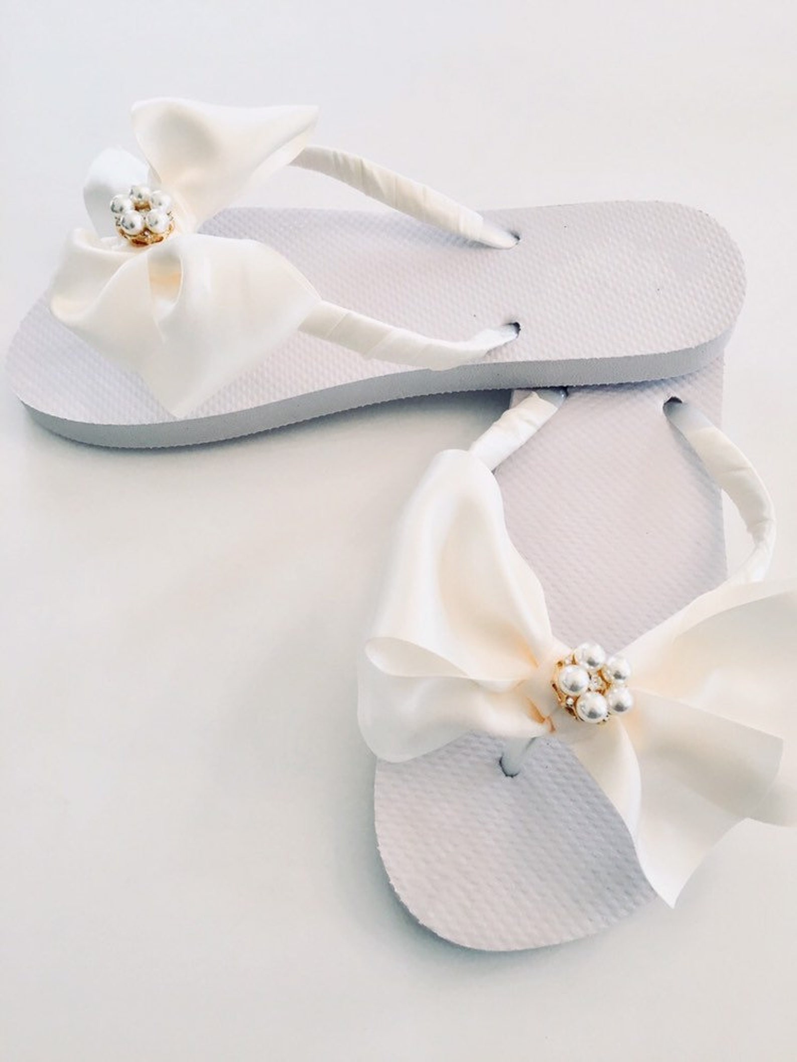 Bling Bridal Flip Flops. Wedding Flip Flops. Satin Bridal | Etsy