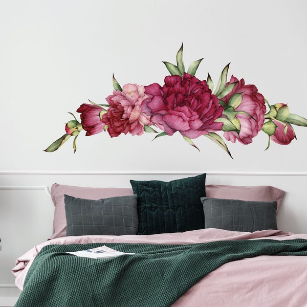 Peony Wall Decal - Etsy