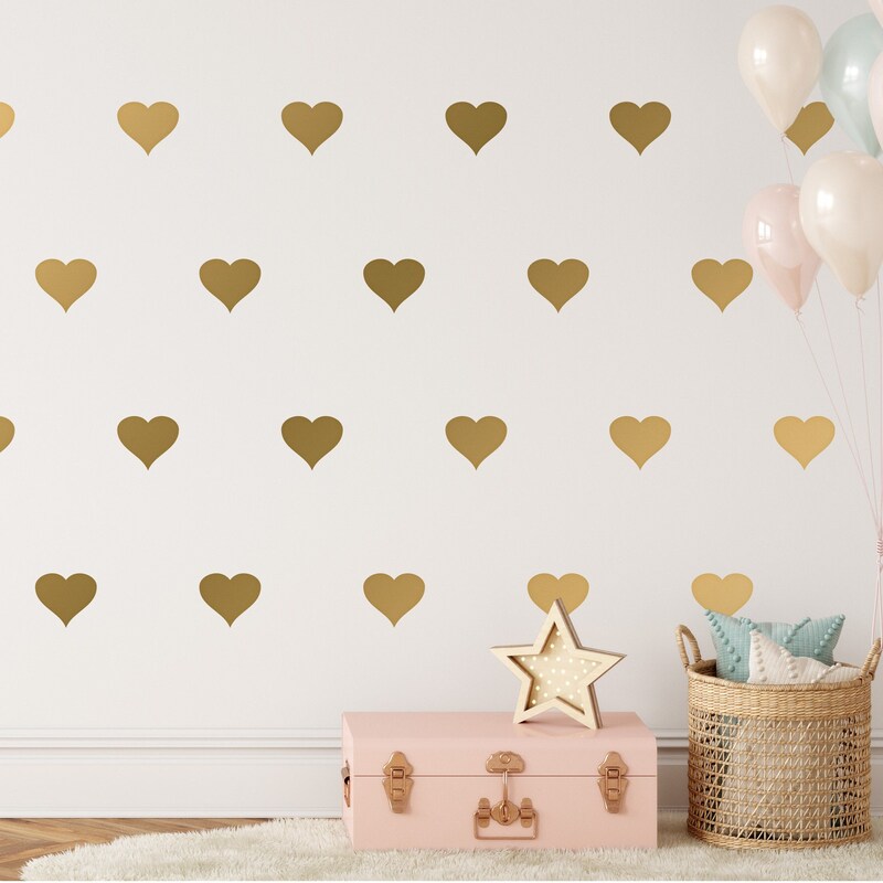 Gold Heart Stickers - Etsy