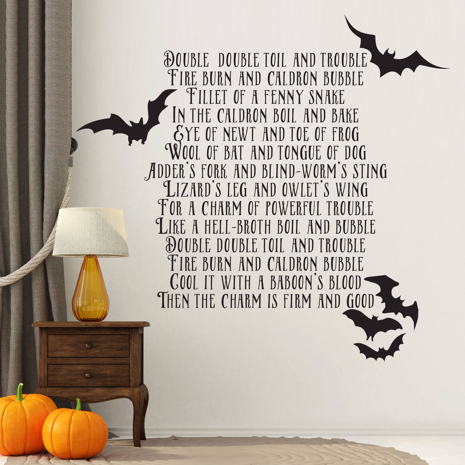 Double Double Toil and Trouble Halloween Wall Decal - the 3 Witches ...