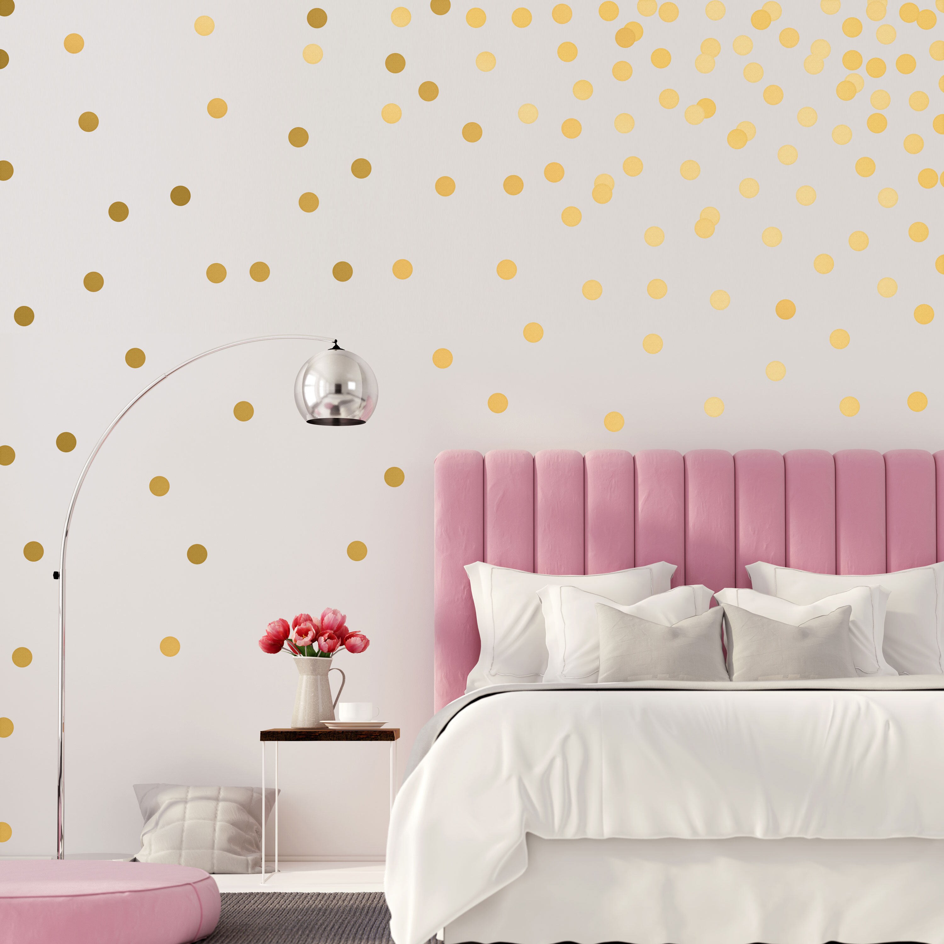Gold Dot Wall Decals Metallic Gold Polka Dots Gold Wall | Etsy