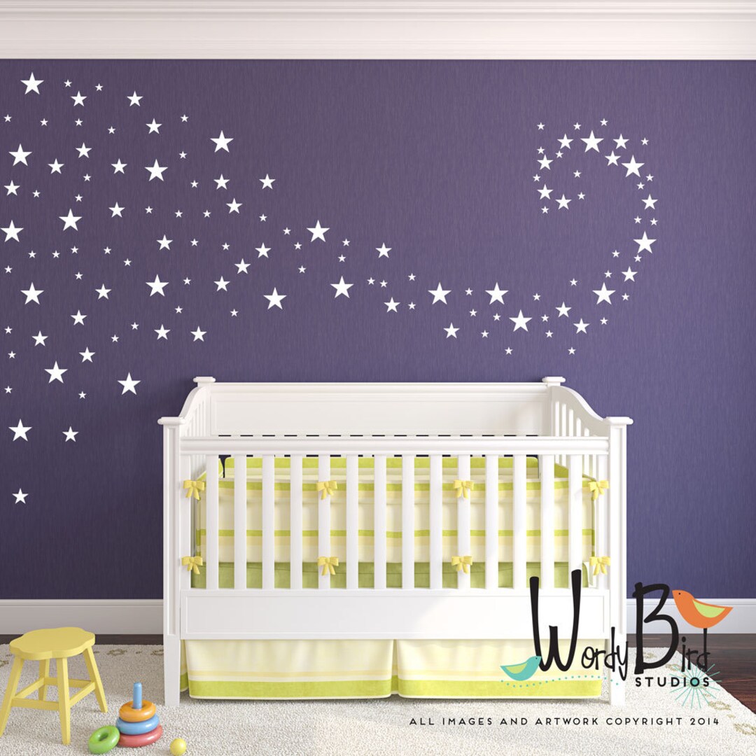 Baby Nursery Decals Star Confetti Wall Decals Stickers for Baby Girl or ...