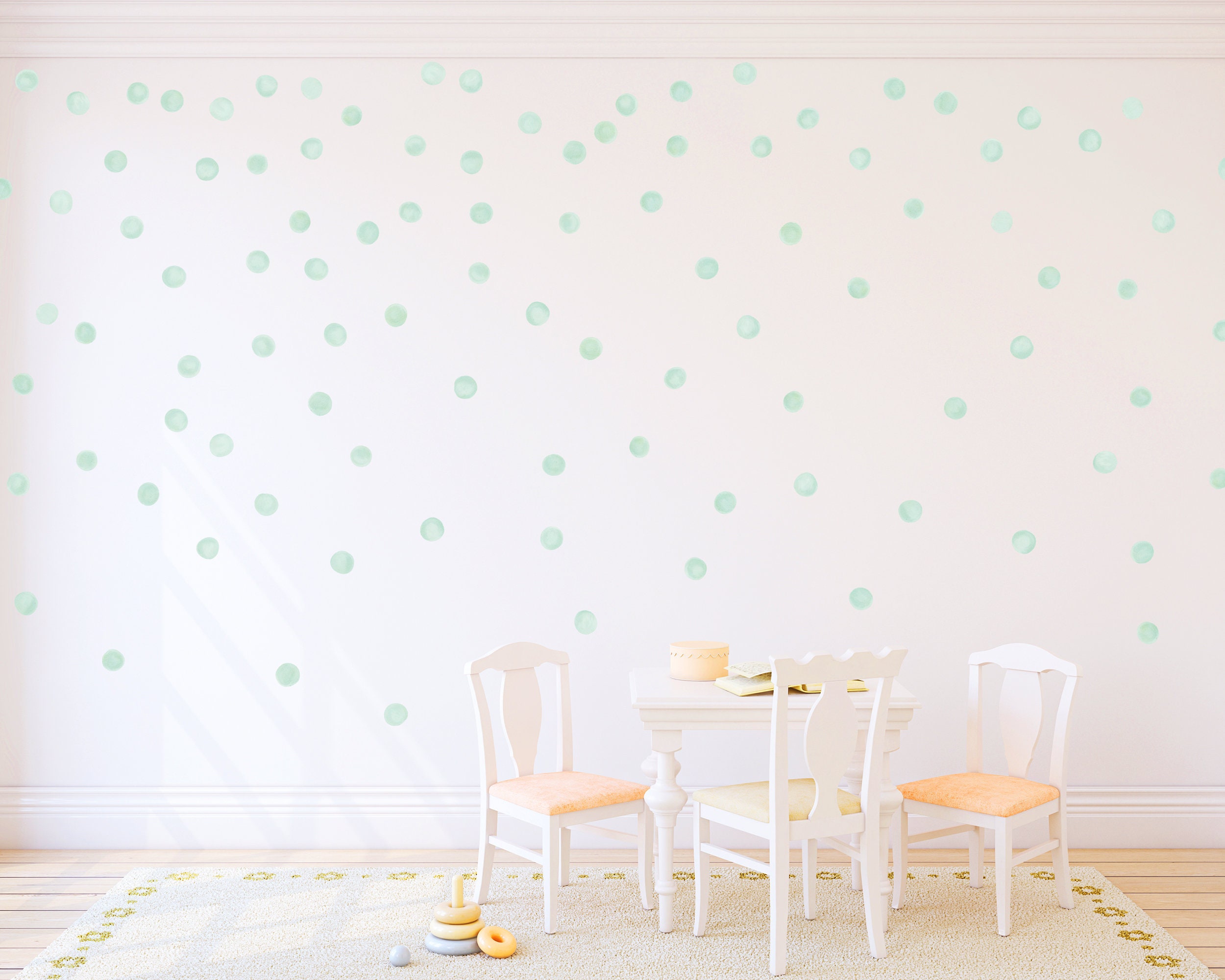 Home & Living WBWDOTY hand painted style Yellow Watercolor Polka Dot ...